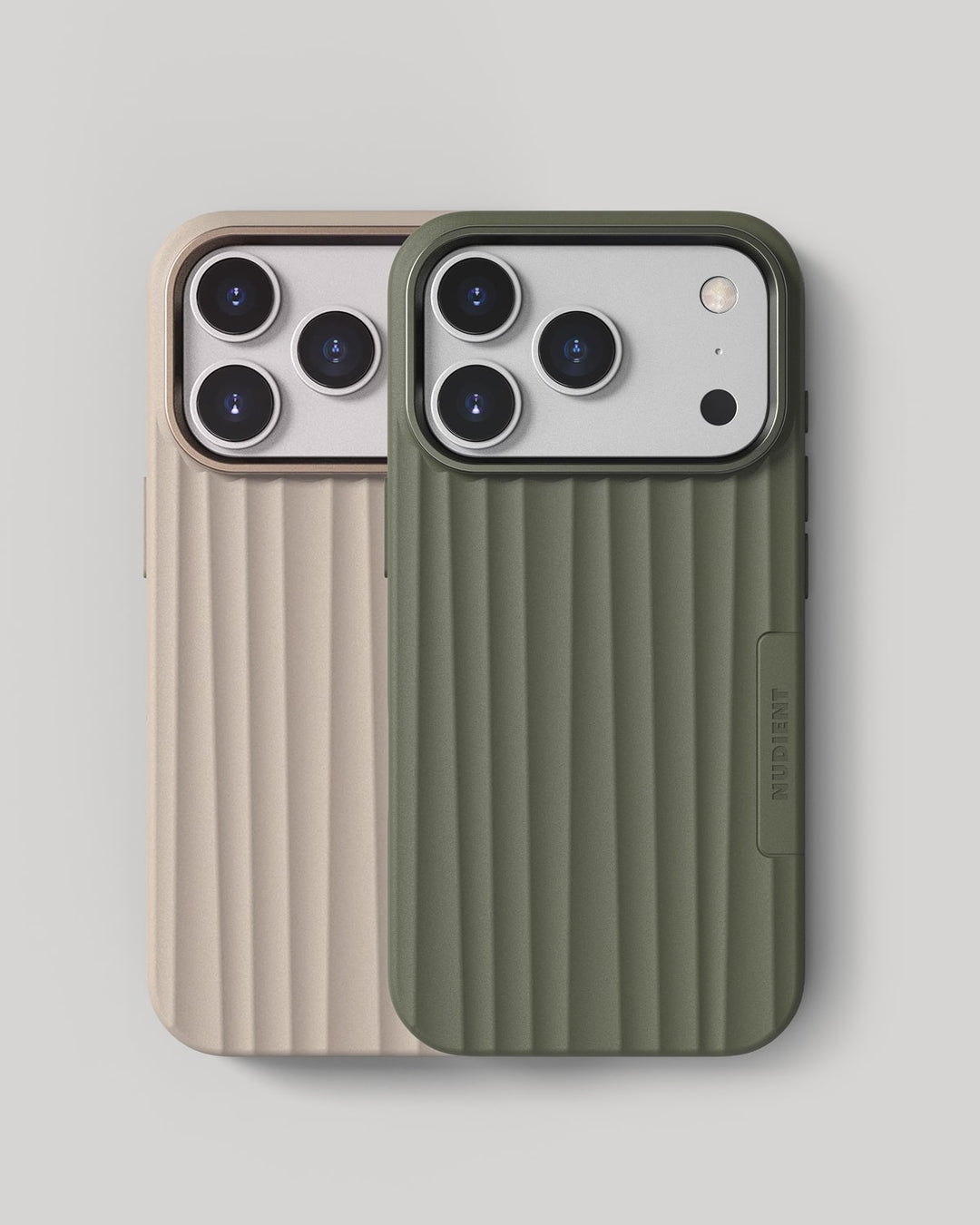 Bold Case - iPhone 17 Pro - Linen Beige & Olive Green – NUDIENT